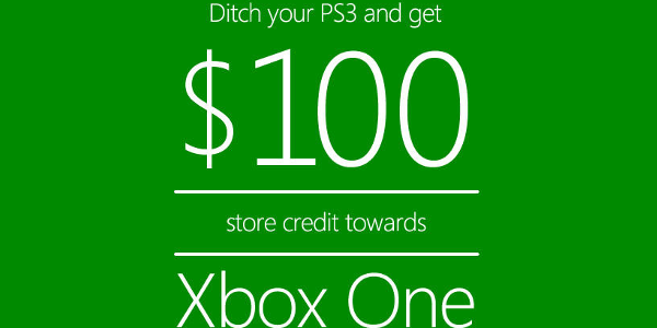 Microsoft Store Ad Offers $100 Towards Xbox One With PS3 - oprainfall